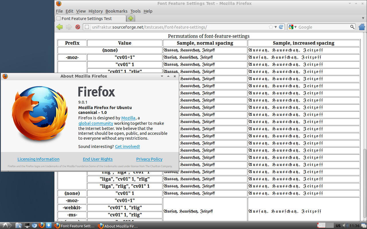 Font Feature Settings Test
